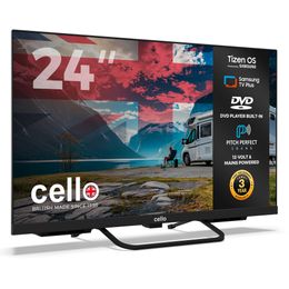 Cello CTrav Smart Tizen OS Camping LED TV mit Pitch Perfect Sound System, Triple Tuner, WLAN, Bluetooth, 12/24/230 V, 24 Zoll mit DVD Player - 