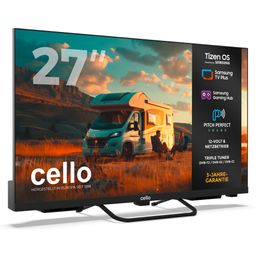 Cello CTrav Smart Tizen OS Camping LED TV mit Pitch Perfect Sound System, Triple Tuner, WLAN, Bluetooth, 12/24/230 V, 27 Zoll - Fernseher