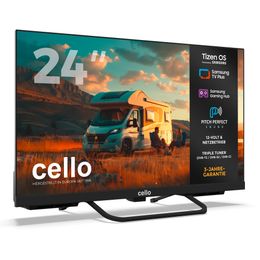 Cello CTrav Smart Tizen OS Camping LED TV mit Pitch Perfect Sound System, Triple Tuner, WLAN, Bluetooth, 12/24/230 V, 24 Zoll - Fernseher
