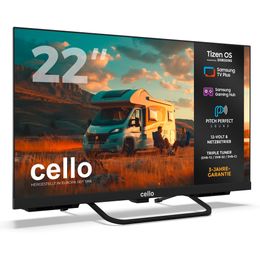 Cello CTrav Smart Tizen OS Camping LED TV mit Pitch Perfect Sound System, Triple Tuner, WLAN, Bluetooth, 12/24/230 V, 22 Zoll - Fernseher