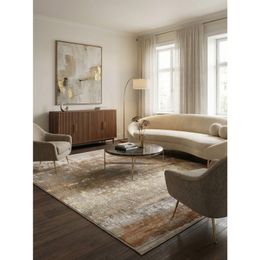 KADIMA DESIGN Teppich SARNTAL, abstrakt, Gold, 120 x 170 cm