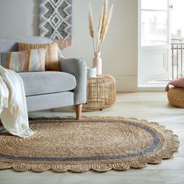 KADIMA DESIGN Jute-Teppich geometrisch Braun-Grau 120 x 170 cm - PLYM Kadima