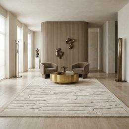 KADIMA DESIGN Teppich EDEN-Kirkby, abstrakt, Elfenbein, 120 x 170 cm