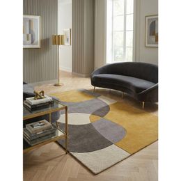 Wollteppich Hoch-Tief Ocker 200 x 290 cm - AIRE KADIMA DESIGN