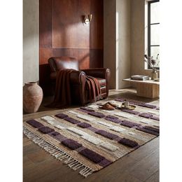 Teppich gestreift Natur-Lila 120 x 170 cm - WHARFE KADIMA DESIGN