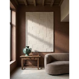 Wollteppich kariert Elfenbein 160 x 230 cm - DEBEN KADIMA DESIGN