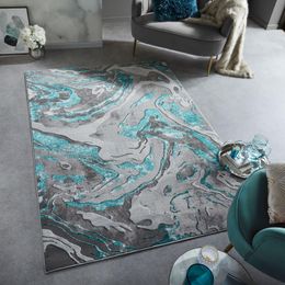 Teppich abstrakt Gr&uuml;n-Grau 80 x 150 cm - OUSE KADIMA DESIGN