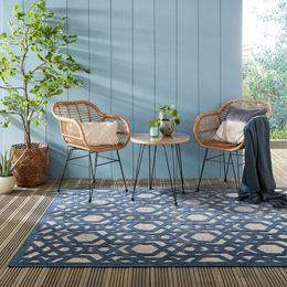 KADIMA DESIGN Outdoor-Teppich waschbar Blau-Grau 200 x 290 cm - STOUR Kadima