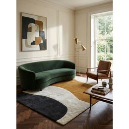 KADIMA DESIGN Wollteppich HULL-Humber, abstrakt, Senfgelb, 160 x 230 cm