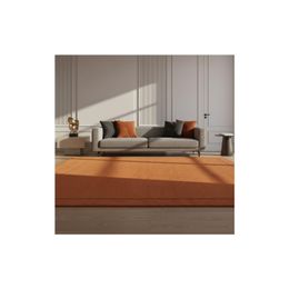 KADIMA DESIGN Wollteppich handgewebt STOW, mit Bord&uuml;re, Terrakotta, 160 x 230 cm