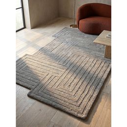 Wollteppich geometrisch Grau 120 x 170 cm - LEVEN KADIMA DESIGN