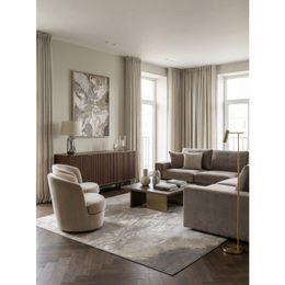 KADIMA DESIGN Teppich SARNTAL, abstrakt, aus Polyester, Florh&ouml;he 8 mm, Gold, 200 x 290 cm