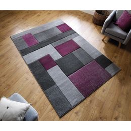 Teppich geometrisch Lila-Grau 120 x 170 cm - NIDD KADIMA DESIGN