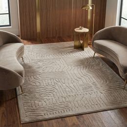 KADIMA DESIGN Teppich EDEN-Carlisle, geometrisch-abstrakt, Taupe, 160 x 230 cm