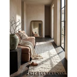 L&auml;ufer Hochflor Creme 80 x 300 cm - MARA KADIMA DESIGN