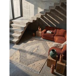 KADIMA DESIGN Flachgewebe-Teppich Medaillon Natur 200 x 290 cm - BERMEO Kadima