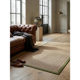 KADIMA DESIGN Jute-Teppich geometrisch Braun-Gr&uuml;n 160 x 230 cm - TRENT Kadima