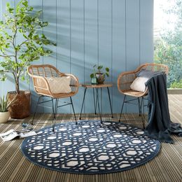 Outdoor-Teppich waschbar Blau-Grau &Oslash;160 cm - STOUR KADIMA DESIGN