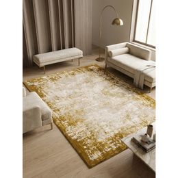KADIMA DESIGN Teppich TIBER-Rieti, abstrakt, Senfgelb, 120 x 170 cm