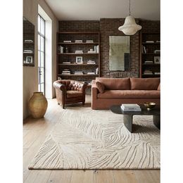Wollteppich floral Beige 160 x 230 cm - LEVEN KADIMA DESIGN