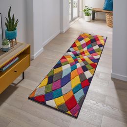 L&auml;ufer Rauten Bunt 66 x 300 cm - MEON KADIMA DESIGN