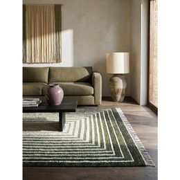 KADIMA DESIGN Flachgewebe-Teppich Wollmischung Gr&uuml;n 200 x 300 cm - FROND Kadima