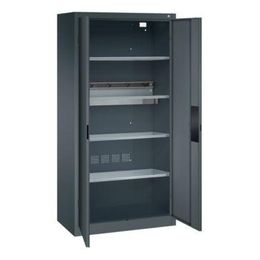 C+P Akkuladeschrank Acurado, abschlie&szlig;bar, mit Inneneinrichtung, B 930 x T 500 x H 1950 mm, Stahl, anthrazitgrau RAL 7016/anthrazitgrau RAL 7016