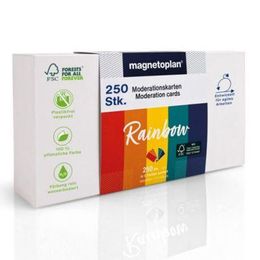 MAGNETOPLAN Moderationskarten Rainbow, rechteckig, beschreibbar, B 200 x H 100 mm, farbsoriert, 250 St&uuml;ck