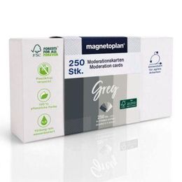 MAGNETOPLAN Moderationskarten Grey, rechteckig, beschreibbar, B 200 x H 100 mm, farbsortiert, 250 St&uuml;ck