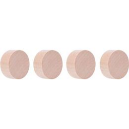 MAGNETOPLAN Design Magnet Wood Circle, rund, Haftkraft 4 kg, &Oslash; 30 x H 13 mm, FSC&reg;-Birkenholz, 4 St&uuml;ck