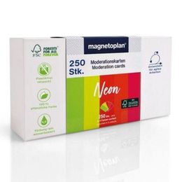 MAGNETOPLAN Moderationskarten Neon, rechteckig, beschreibbar, B 200 x H 100 mm, farbsortiert, 250 St&uuml;ck
