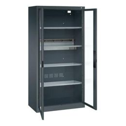C+P Akkuladeschrank Acurado, abschlie&szlig;bar, mit Inneneinrichtung, B 930 x T 500 x H 1950 mm, Stahl, anthrazitgrau RAL 7016/anthrazitgrau RAL 7016