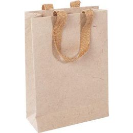 Sigel Geschenkt&uuml;te Natural Red Coco, Gr&ouml;&szlig;e S, mit Bodeneinlage und breiten Jutegriffen, L 80 x B 190 x H 280 mm, Jutefaserpapier, beige, 5 St&uuml;ck