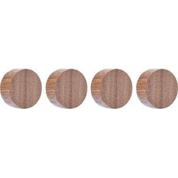 MAGNETOPLAN Design Magnet Wood Circle, rund, Haftkraft 4 kg, &Oslash; 30 x H 13 mm, FSC&reg;-Wallnussholz, 4 St&uuml;ck