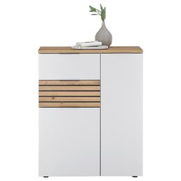 Mid.you Kommode, Wei&szlig;, Dunkelgrau, Eiche Artisan, Kunststoff, 4 F&auml;cher, 2 Schublade(n) Schubladen, 85x105x38 cm, Beim&ouml;bel erh&auml;ltlich, Wohnzimmer, Kommoden & Sideboards, Kommoden