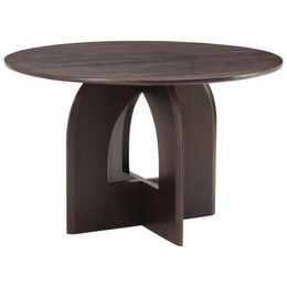 Mid.you Esstisch, Walnuss, Holz, Mangoholz, massiv, rund, 120x76x120 cm, Esszimmer, Tische, Esstische, Esstische rund