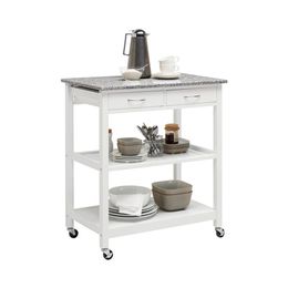 Xora Servierwagen, Grau, Wei&szlig;, Stein, Holzwerkstoff, 2 Schublade(n) Schubladen, rechteckig, eckig, 78x87x48 cm, Stauraum, Esszimmer, Barm&ouml;bel, Barwagen