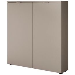 Livetastic Schuhschrank, Taupe, Beige, Kaschmir, Holzwerkstoff, 4 F&auml;cher, 100x103x22 cm, stehend, Garderobe, Schuhaufbewahrung, Schuhschr&auml;nke