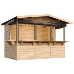 MARKTBUDE Holz M150BZ Gartenhaus, Marktbude Holz - 263 x 336 cm / 6 m&sup2;