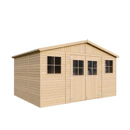 HOLZ-GARTENHAUS mit impr&auml;gnierten Boden- H246 x 418 x 320 cm/ 12 m&sup2;