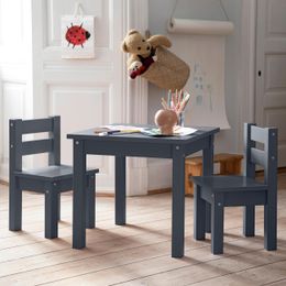 Kindersitzgruppe MADS Dunkelgrau Kiefer teilmassiv