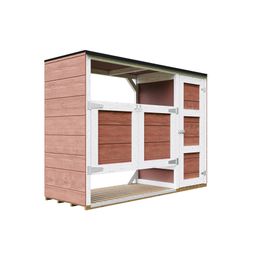 M&Uuml;LLTONNENBOX 2er 240L, M981A-REDWOOD RED, aus wetterfestem LP Smartside Holz
