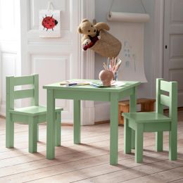 Kindersitzgruppe MADS Pastellgr&uuml;n Kiefer teilmassiv