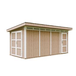 HOLZ-GARTENHAUS Basis LP SmartSide 8.52 + 2.95 m&sup2; mit B530xL279xH237 cm - M905C - TERRA BROWN