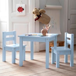 Kindersitzgruppe MADS Pastellblau Kiefer teilmassiv