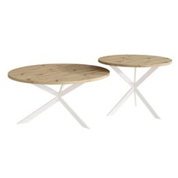COUCHTISCH rund auf MDF, Artisan Eiche