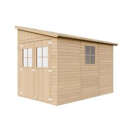 HOLZ-GARTENHAUS (ohne Seitenwand) MIT IMPR&Auml;GNIERTEM BODEN - H244x211x318 cm/6,02 m2 - M339+M339G