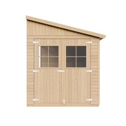 HOLZ-GARTENHAUS (ohne Seitenwand) MIT IMPR&Auml;GNIERTEM BODEN - H244x211x416 cm/8 m2 - M340+M340G