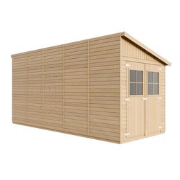 HOLZ-GARTENHAUS (mit Seitenwand) - H244x216x514 cm/10,2 m2 - M341A