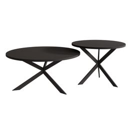 COUCHTISCH rund auf MDF, Schwarz
